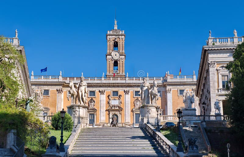 Capitolium Building of Rome Under Cloudy Sky Stock Image - Image of ...