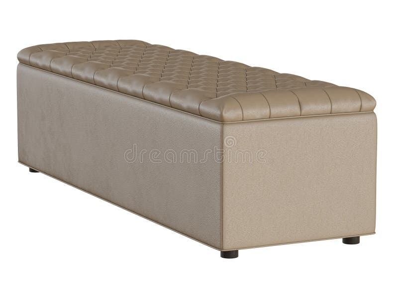 Capitone Beige De Banc Sur Un Rendu Blanc Du Fond 3d Illustration Stock ...