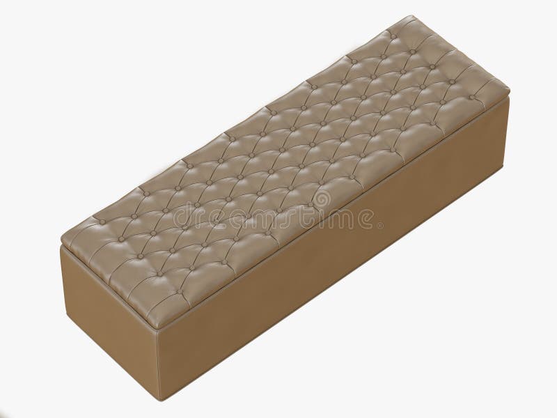 Capitone Beige De Banc Sur Un Rendu Blanc Du Fond 3d Illustration Stock ...