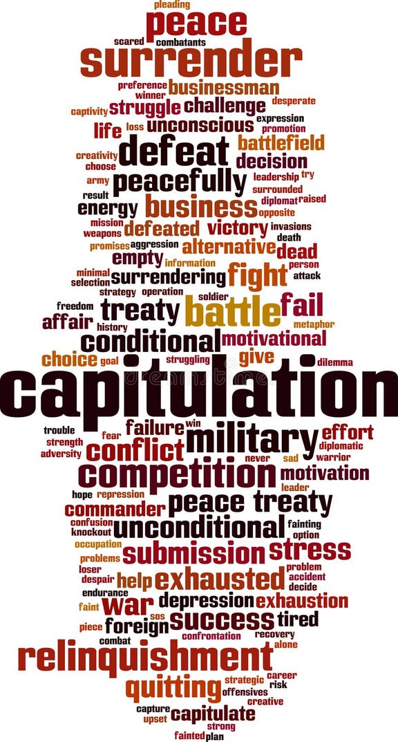 Capitulation word cloud stock vector. Illustration of motivation ...