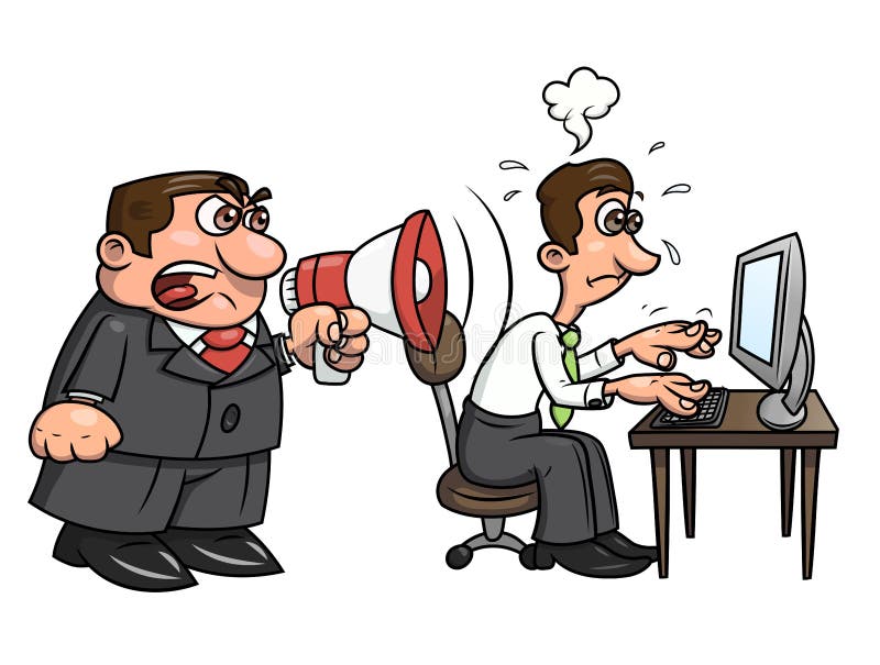 Capo Con Il Megafono Che Urla Al Responsabile O All'impiegato Di ...