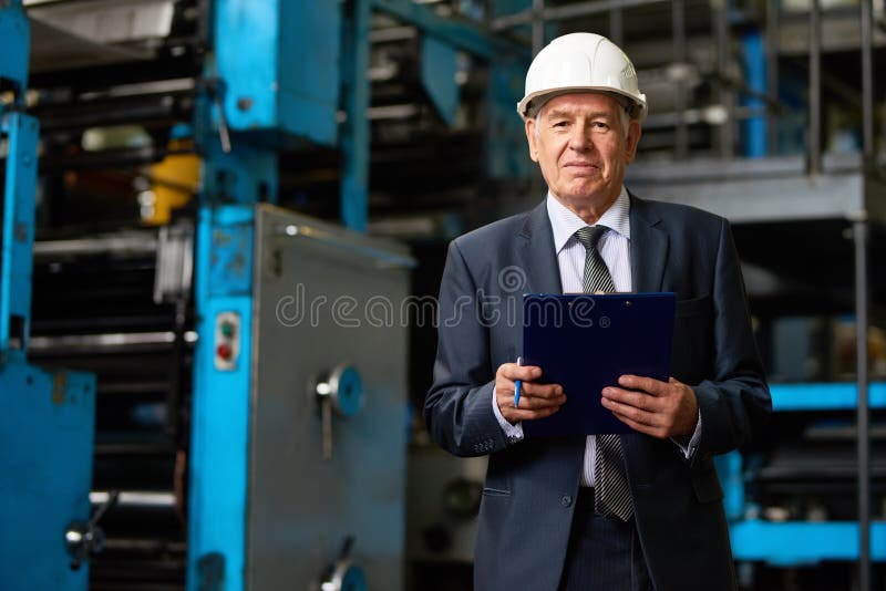 Capo Della Fabbrica in Officina Immagine Stock - Immagine di gestore ...
