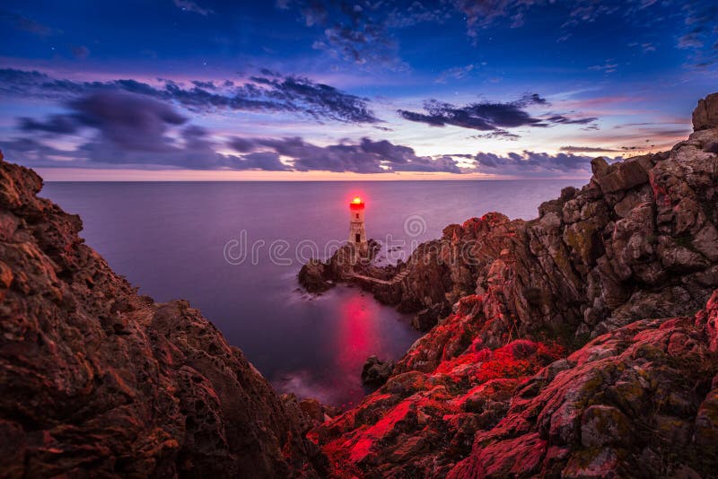 Capo Ferro Lighthouse in Sardinia, Italy Stock Image - Image of cape ...