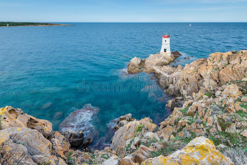 Capo Ferro Lighthouse in Sardinia, Italy Stock Photo - Image of ...
