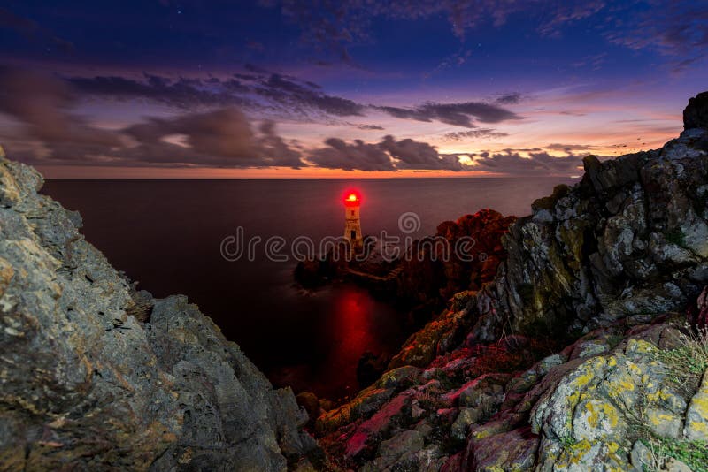 Capo Ferro Lighthouse in Sardinia, Italy Stock Image - Image of ...