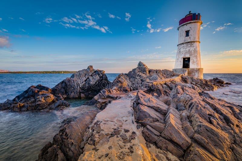 Capo Ferro Lighthouse in Sardinia, Italy Stock Image - Image of regione ...