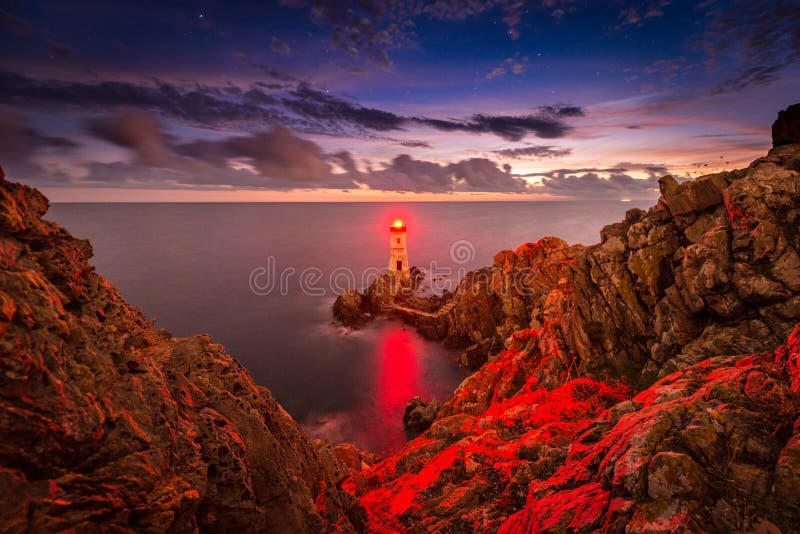 Capo Ferro Lighthouse in Sardinia, Italy Stock Image - Image of italy ...