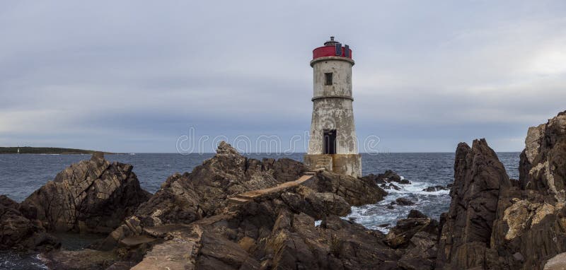 Capo Ferro Lighthouse in Sardinia Stock Image - Image of nature ...