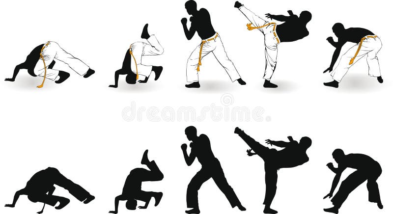 Capoeira set stock vector. Illustration of sport, contour - 51234361