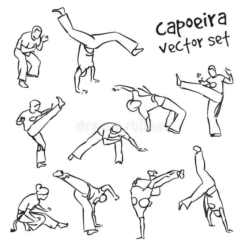 Capoeira set stock vector. Illustration of sport, contour - 51234361