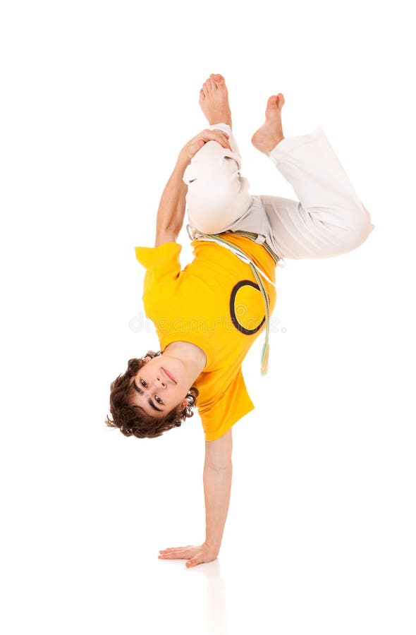 Capoeira style dancer stock photo. Image of handstand - 17422894