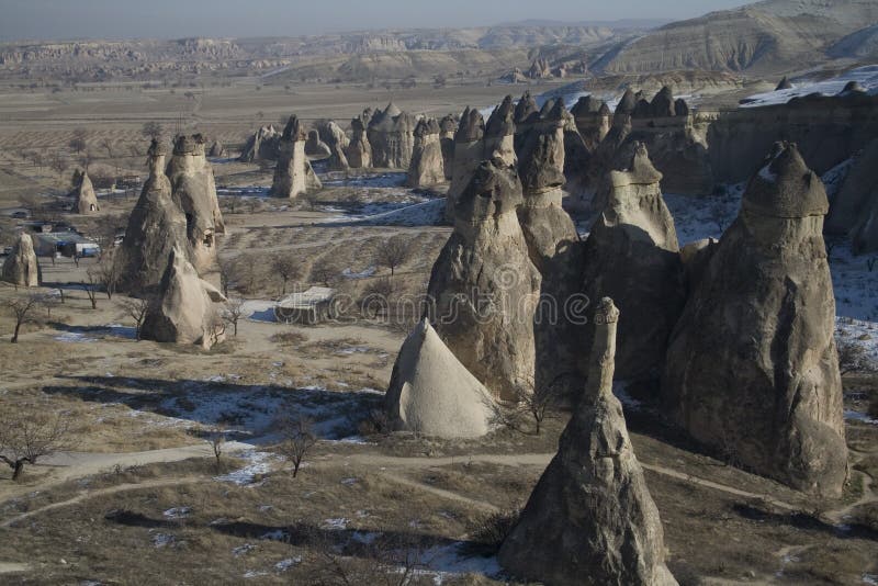 Cappadocia Turkey Landforms Stock Photo - Image of turkey, winter: 14249570