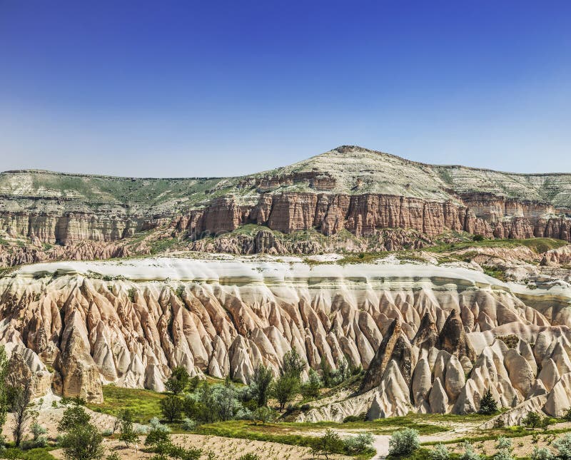 The Cappadocian Landscape, Pink Rocks Stock Photo - Image of famous ...