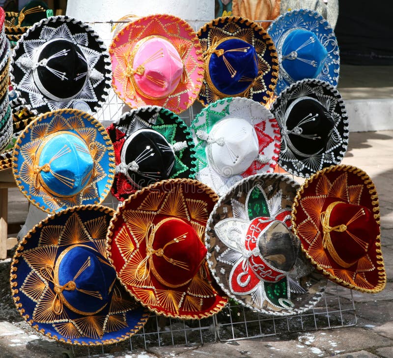 Cappelli Messicani Tradizionali Immagine Stock - Immagine di colorato ...