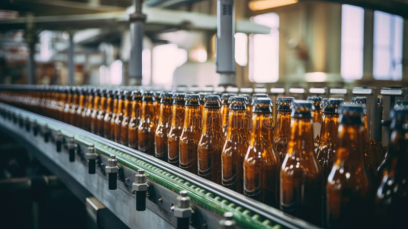 Capping beer bottling stock illustration. Illustration of container - 361689014