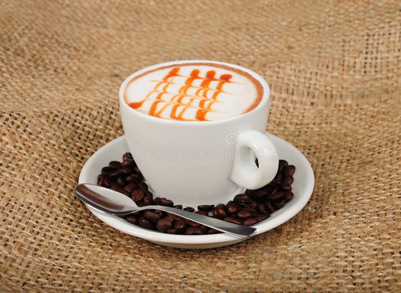 Italian Breakfast with Large Cappuccino and a Bisc Stock Image - Image ...