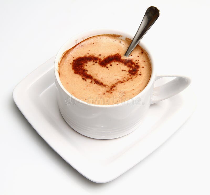 Cappuccino con cuore fotografia stock. Immagine di tazza - 16326452