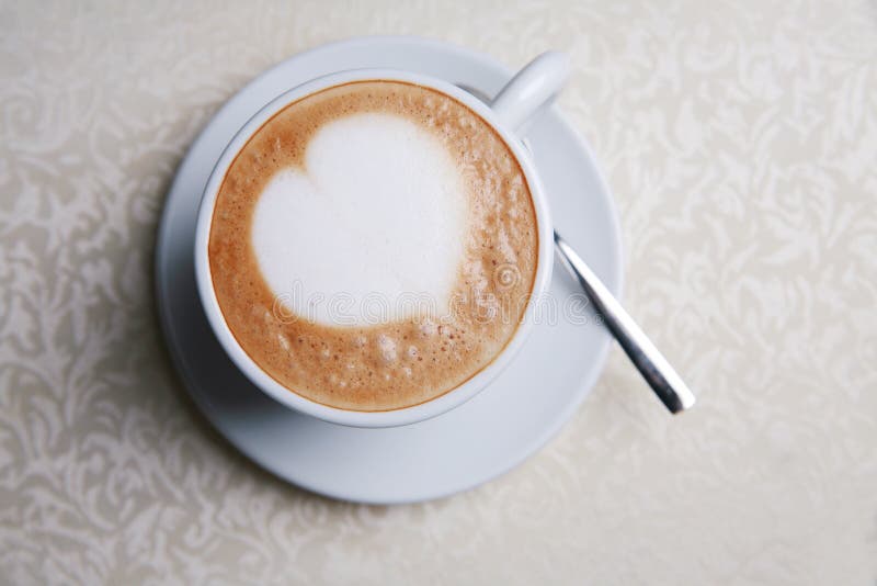 Cappuccino with Heart Design Stock Photo - Image of cappuccino, caocao ...