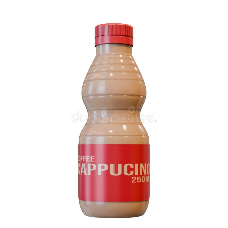 Cappucino Coffee in a Bottle Front View Stock Illustration ...