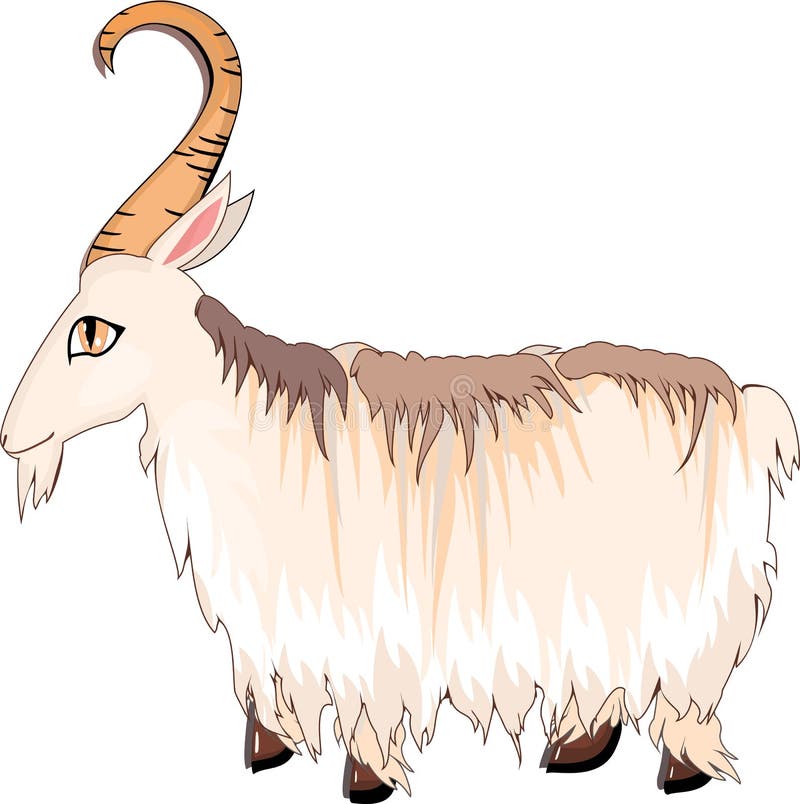 Capra Dell'animale Domestico Su Una Montagna Illustrazione Vettoriale ...