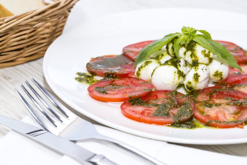 Caprese stock image. Image of fresh, meal, slice, green - 37626805