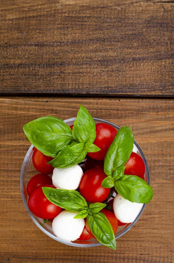Caprese Salad in Glass. Studio Photo. Stock Image - Image of food ...