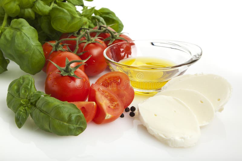 Caprese salad ingredients stock image. Image of pepper - 12968157