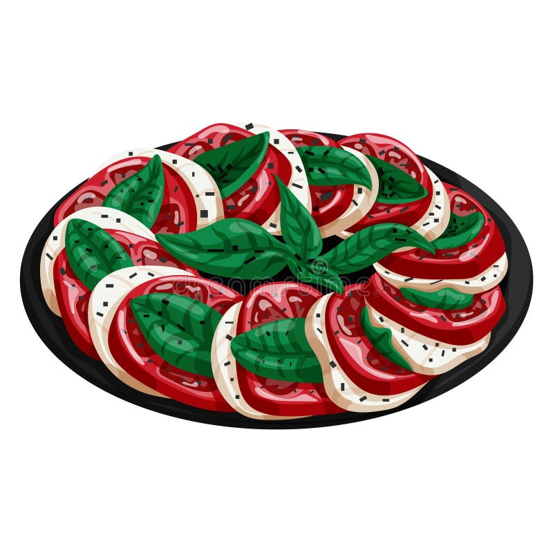 Caprese Salad. Vector Isolated Illustration of Caprese. Vector Caprese ...