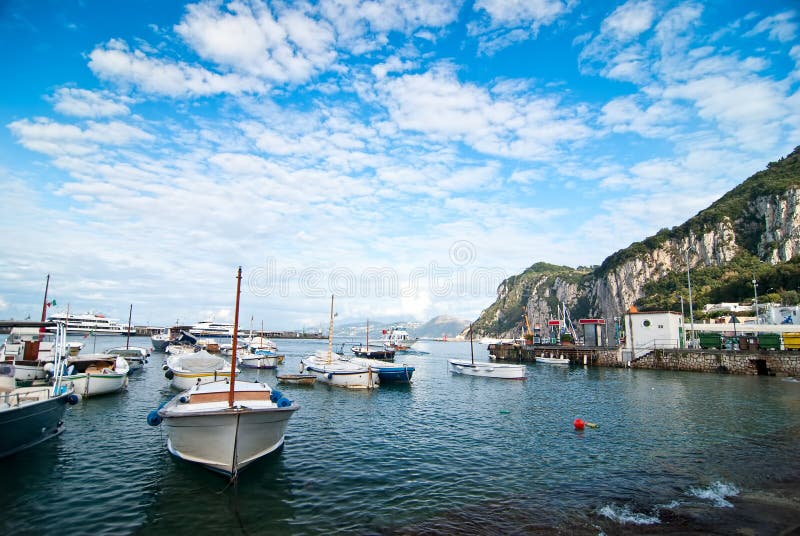 Capri, boats stock image. Image of nautical, mountain - 23728941