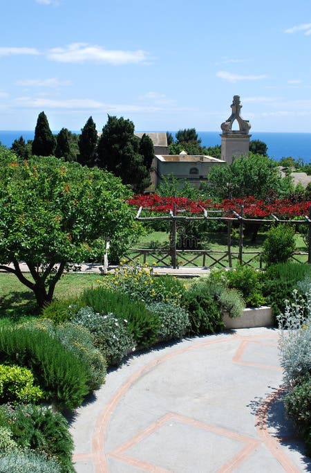Capri Botanical Garden stock image. Image of chapel, road - 25802687