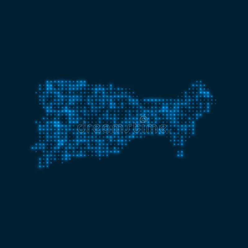 Capri dotted glowing map. stock vector. Illustration of frame - 238849368