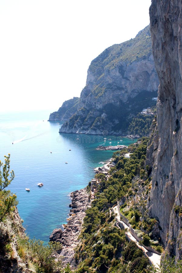 Capri Island Cliff stock image. Image of amalfi, coast - 54125699