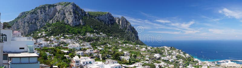 Capri Island, Italy, Panorama from Above Stock Photo - Image of lower ...