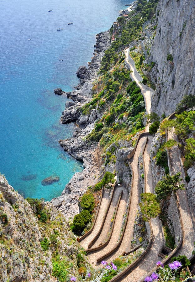 Via Krupp Capri Island stock image. Image of south, path - 1662469