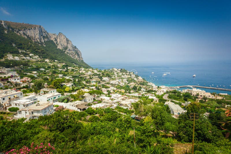 Capri Island View on Mediterranean Sea Stock Image - Image of landscape ...