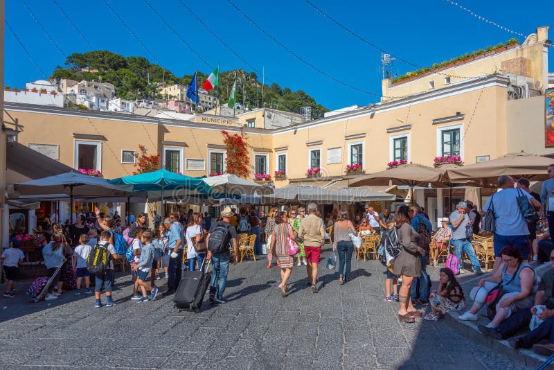 Capri, Italy, May 20, 2022: People are Strolling through the Old ...