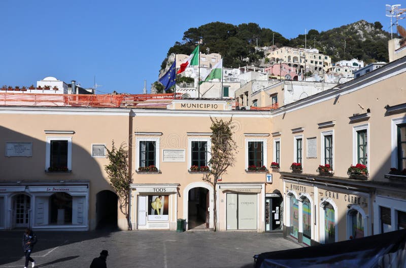 Capri - Municipio Prospiciente La Piazzetta Stock Image - Image of ...