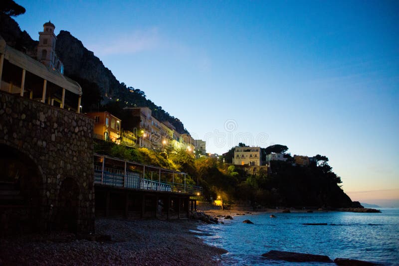 Capri at night stock image. Image of capri, shoreline - 40954755
