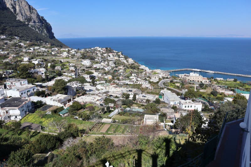 Capri - Panorama Dal Belvedere Della Piazzetta Stock Image - Image of ...