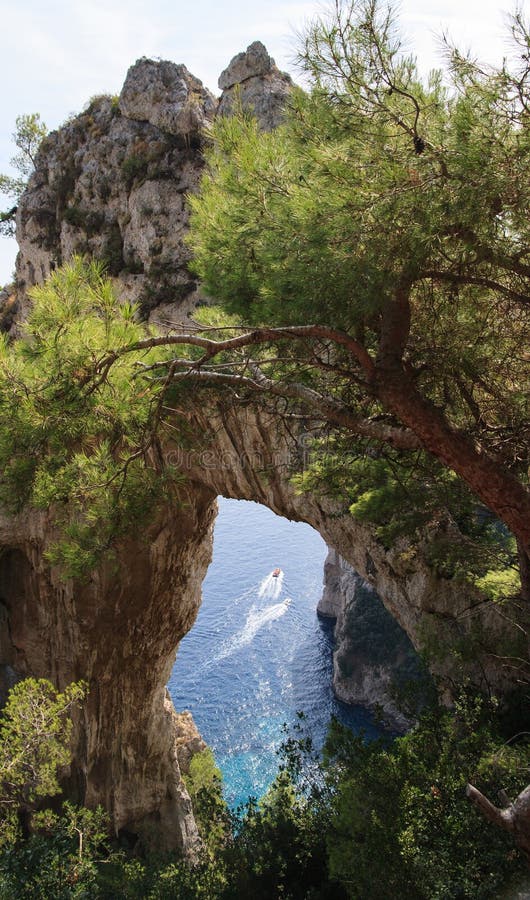 Capri Rock Arch stock image. Image of south, rock, clear - 52435475