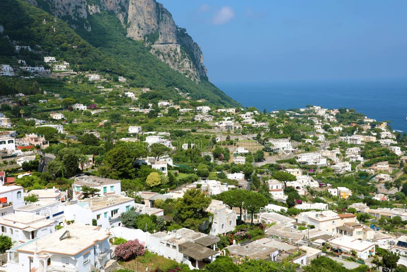 Capri Sight from Terrace, Capri Island, Italy Stock Image - Image of ...