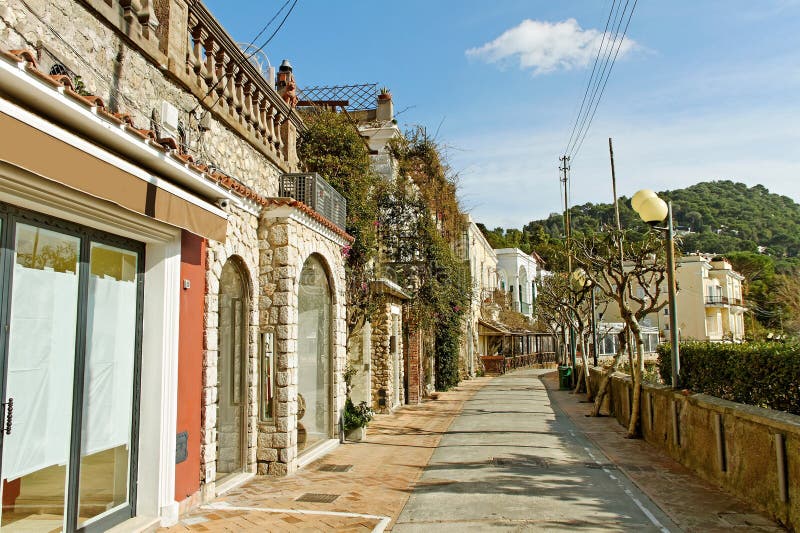 Capri street. stock image. Image of decoration, brown - 28364761