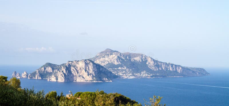 Capri at summer time stock photo. Image of view, wealth - 124377850