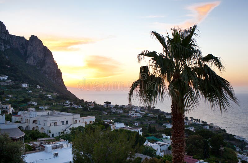 Capri sunset stock photo. Image of landscape, romantic - 41314526
