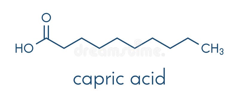 Capric Decanoic Acid Molecule. Common Saturated Fatty Acid. Skeletal ...