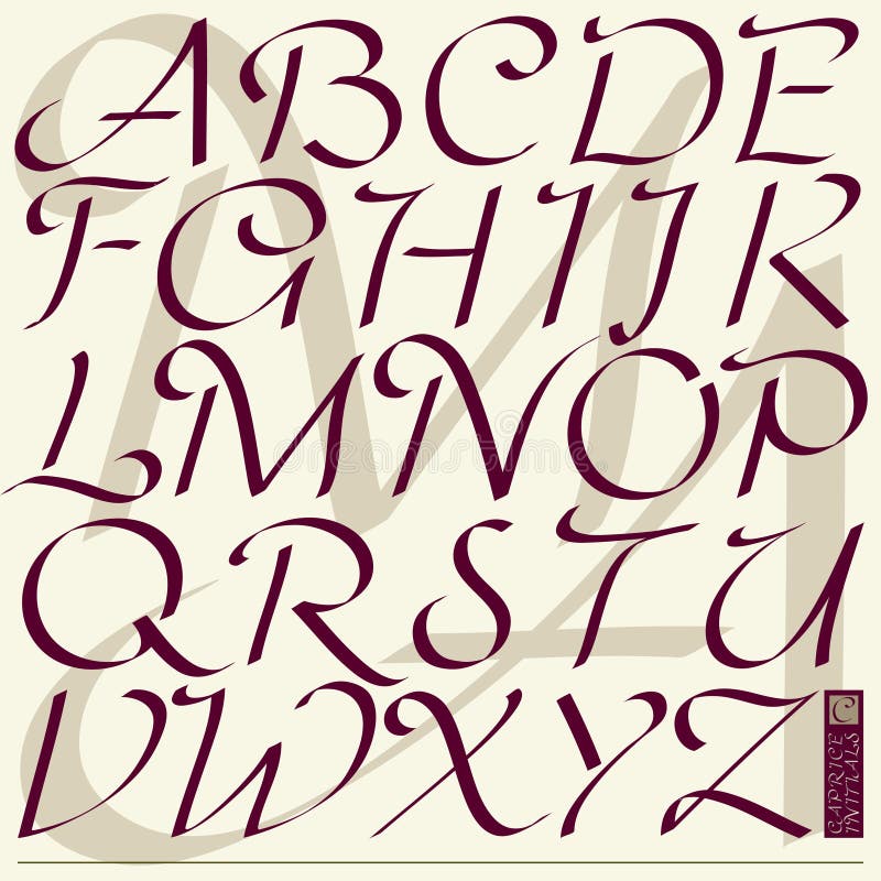 Caprice Initials alphabet stock vector. Illustration of letters - 57379734