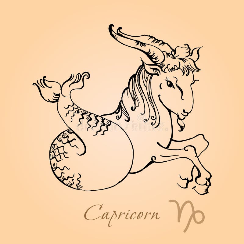 Capricorn stock vector. Illustration of zodiac, drawing - 11685685