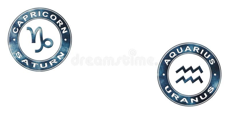 Capricorn and Aquarius Compatibility Stock Illustration - Illustration ...