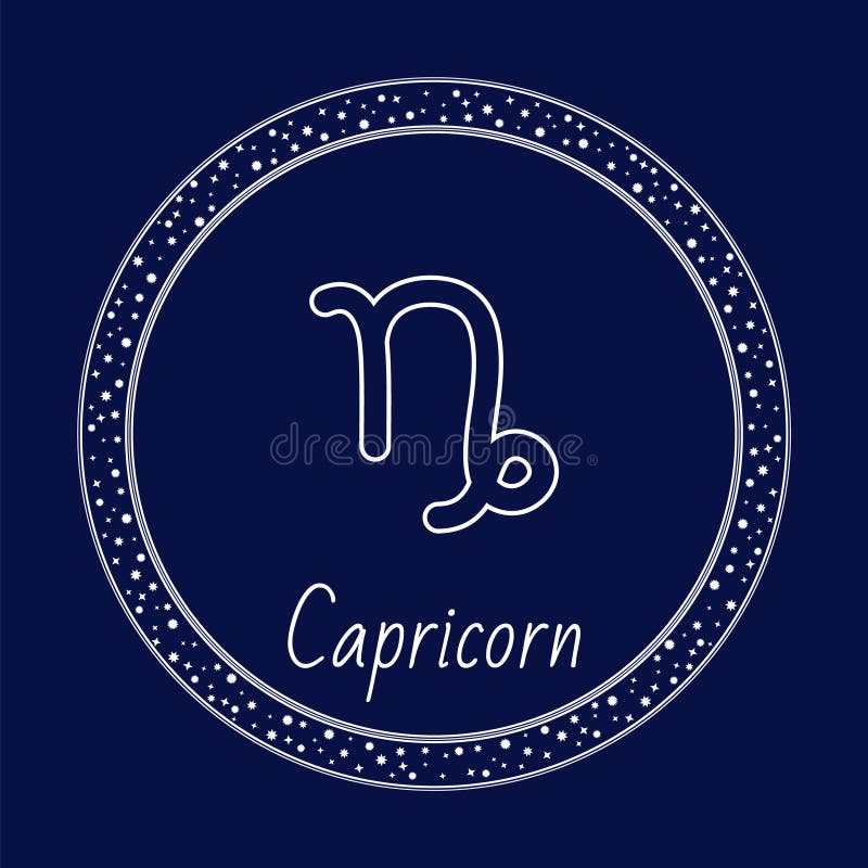 Capricorn Astrology Zodiac Sign Isolated In Circle Stock Vector Illustration Of Sign