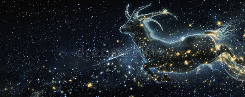 Capricorn Visualized As the God Pan in a Starry Sky Constellation Stock ...